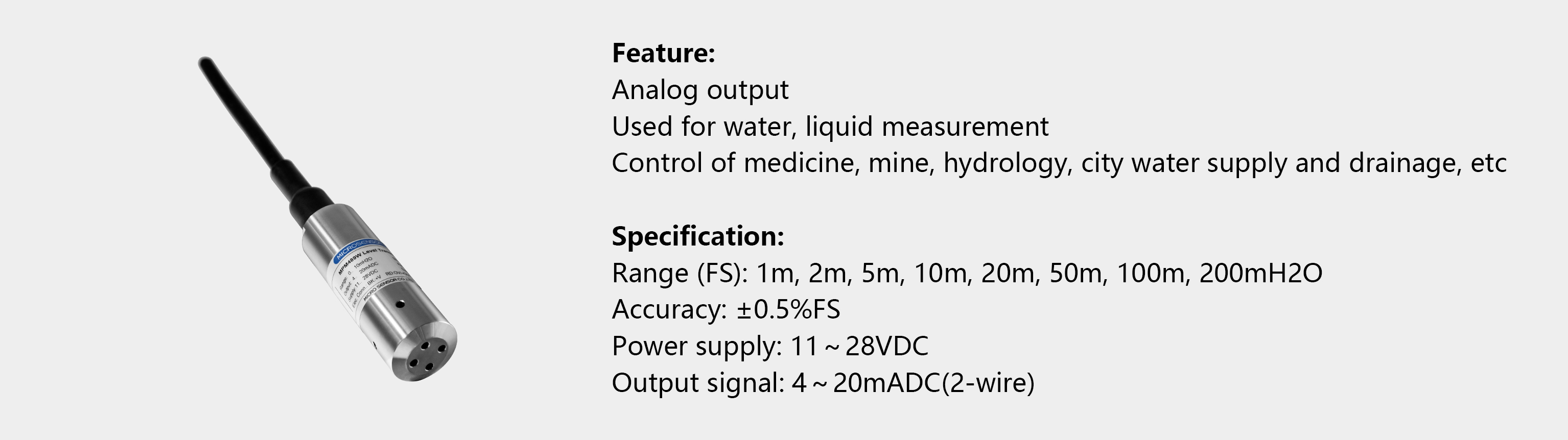 Level Transmitters with Different Diameters